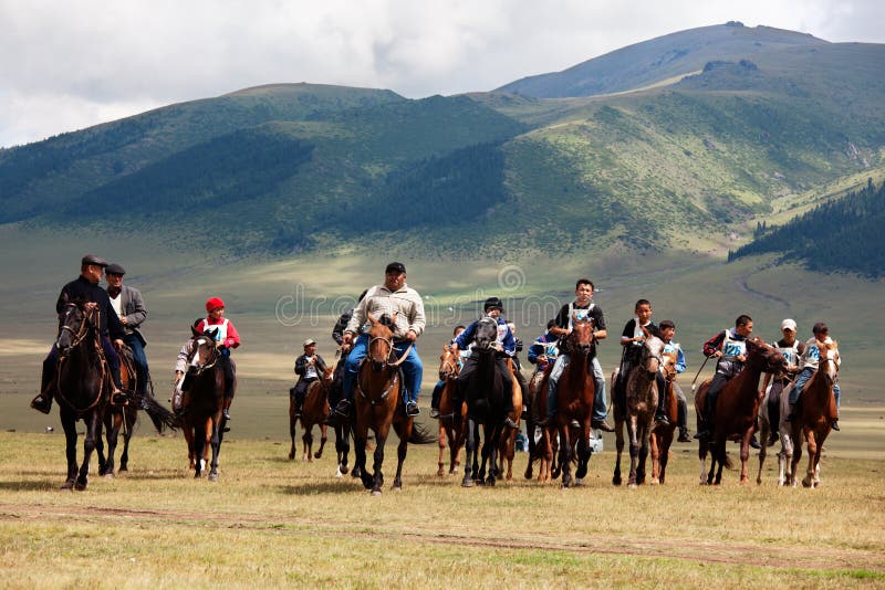 Traditional National Nomad Horse Riding Editorial Image - Image of ...