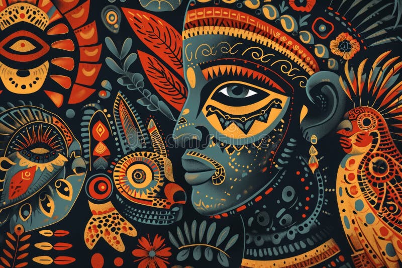 Traditional Native Design of Papua New Guinea Stock Image - Image of ...