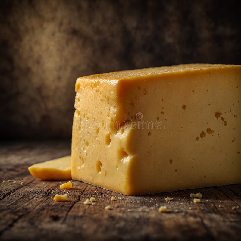 Traditional Natural Cheddar Cheese. Aged Kashar Cheese Matured through ...