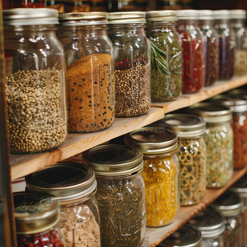 Traditional Natural Herbs in Jars Stock Illustration - Illustration of ...