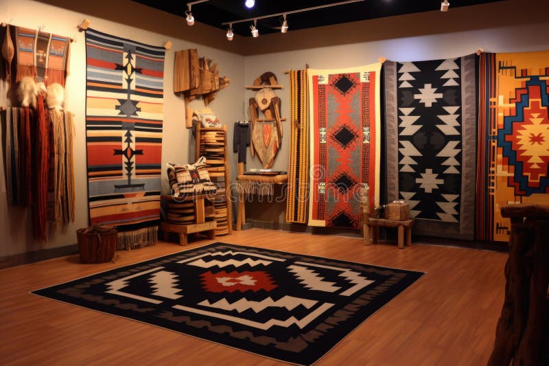 Traditional Navajo Rug Designs and Symbols Displayed Stock Illustration ...