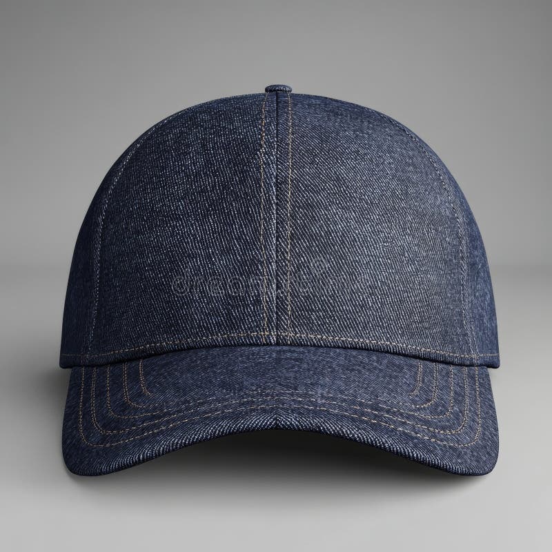 A Traditional Navy Blue Hat with a Curved Brim, Seen from the Side ...