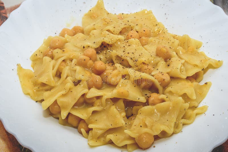 Traditional Neapolitan Pasta with Chickpeas Stock Image - Image of ...
