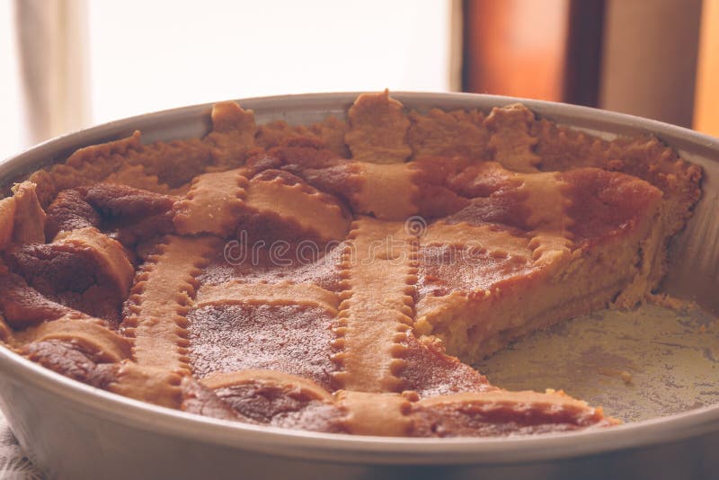 Traditional Neapolitan Pastiera Pie Stock Photo - Image of produce ...
