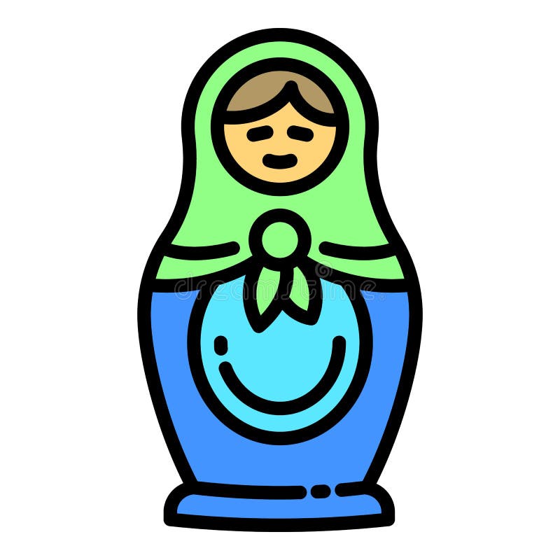 Set of Traditional Nesting Doll. Simple Colorful Matryoshkas of ...