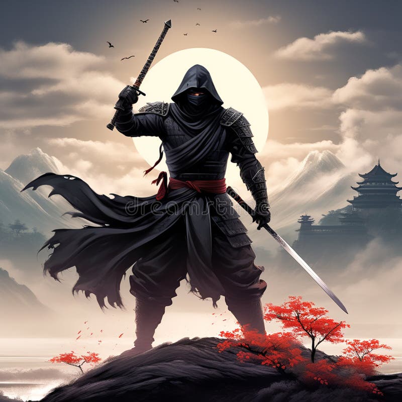 Samurai ninja stock illustration. Illustration of samurai - 309651721
