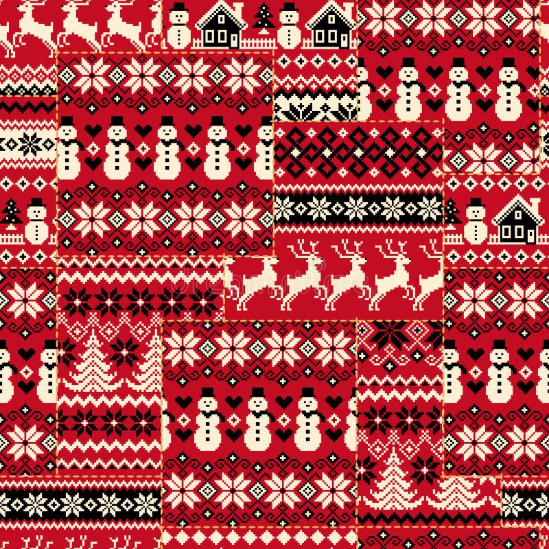 The Traditional Nordic Pattern Has Become A Seamless Patchwork, Stock ...