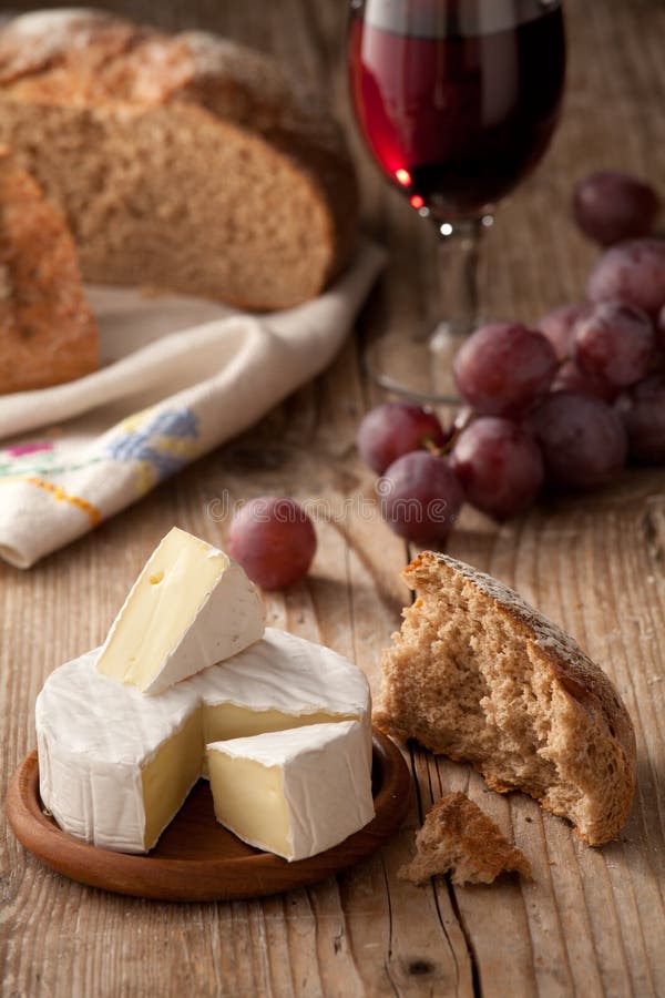 Traditional Normandy Camembert Cheese with Bread Stock Image - Image of ...