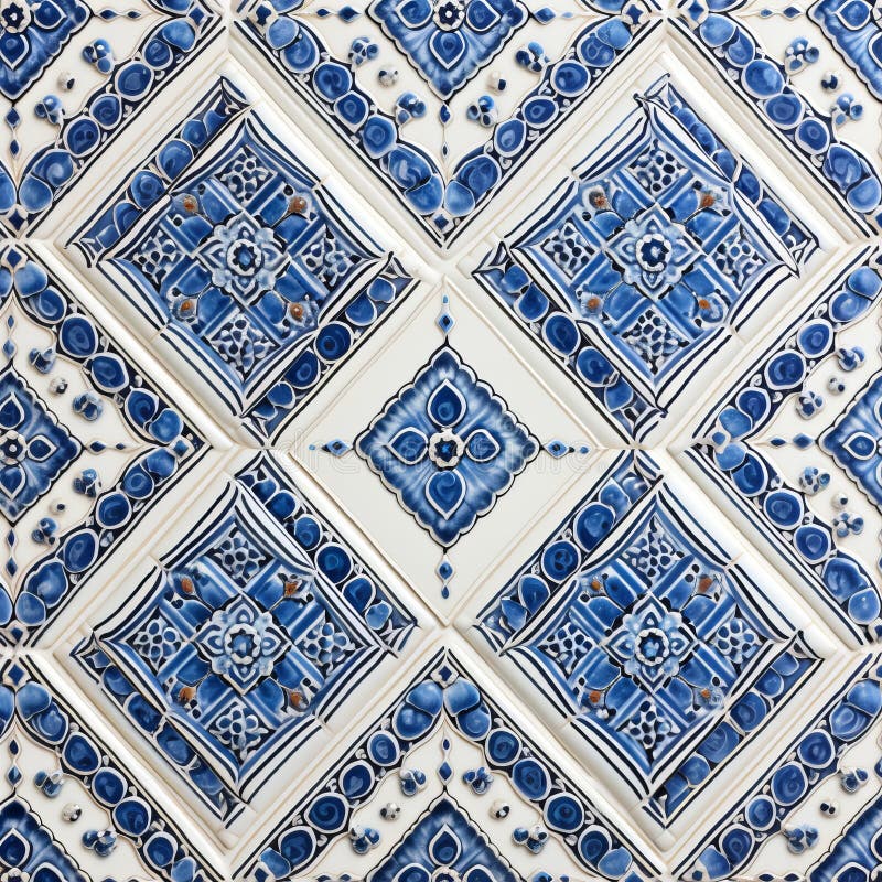 Eye-catching Blue Tile Art with Hand-painted Details and Aggressive ...