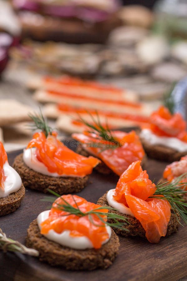 Traditional Norwegian Cuisine Stock Photo - Image of pepper, canapes ...
