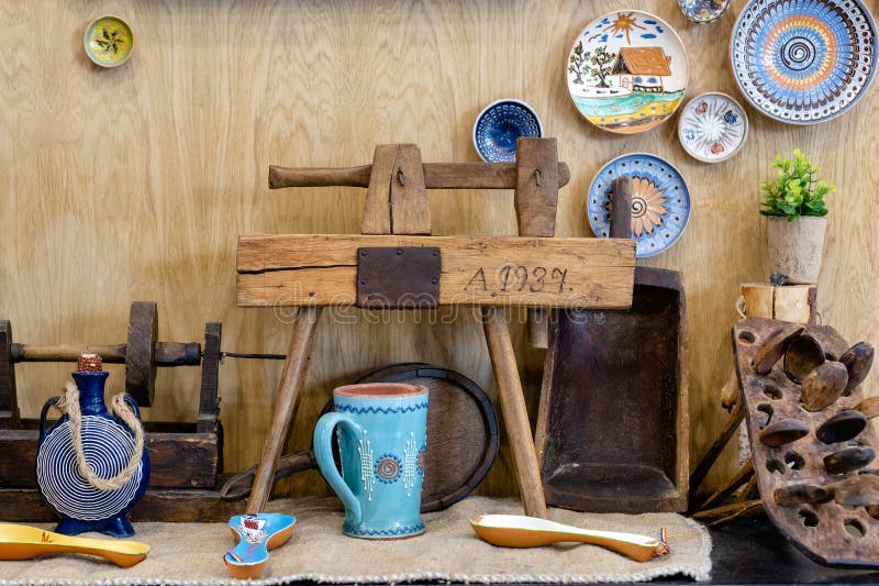 Traditional Clay Objects. Background Arranged in the Traditional Way ...
