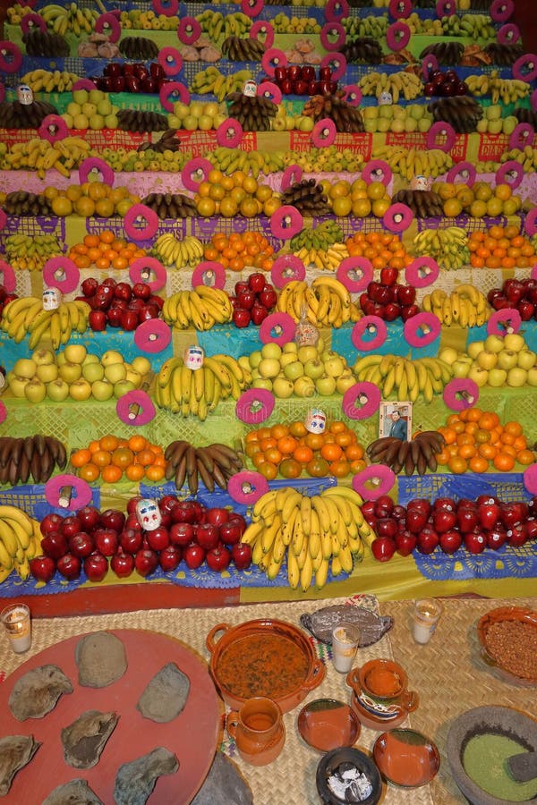 Traditional Offering with Fruit, Day of the Dead in Mexico II Editorial ...