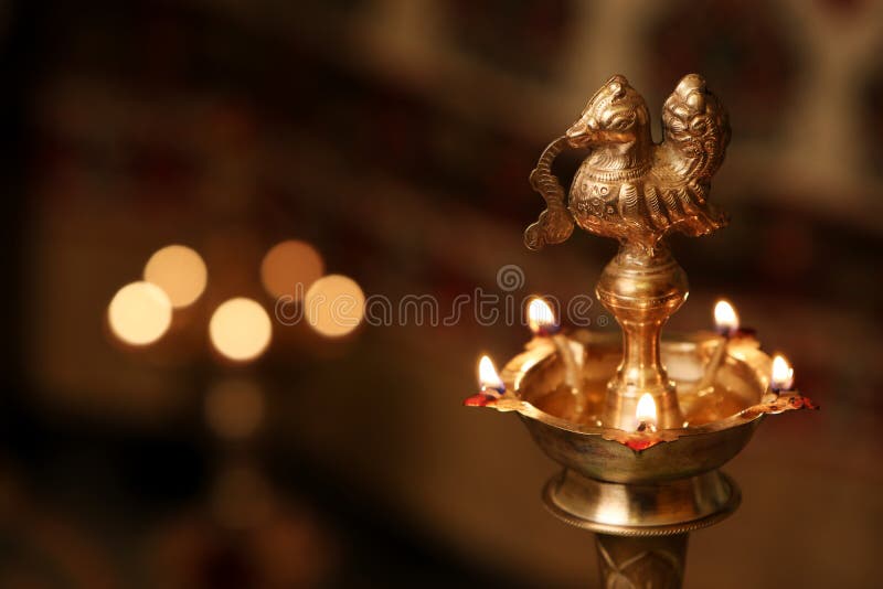Traditional Oil Lamp with Flame Stock Image - Image of decoration ...