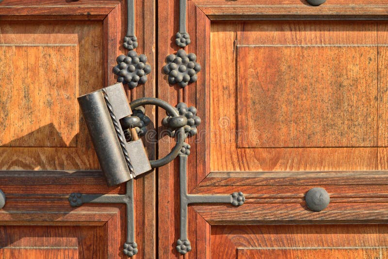 Traditional old door lock stock photo. Image of building - 43427512