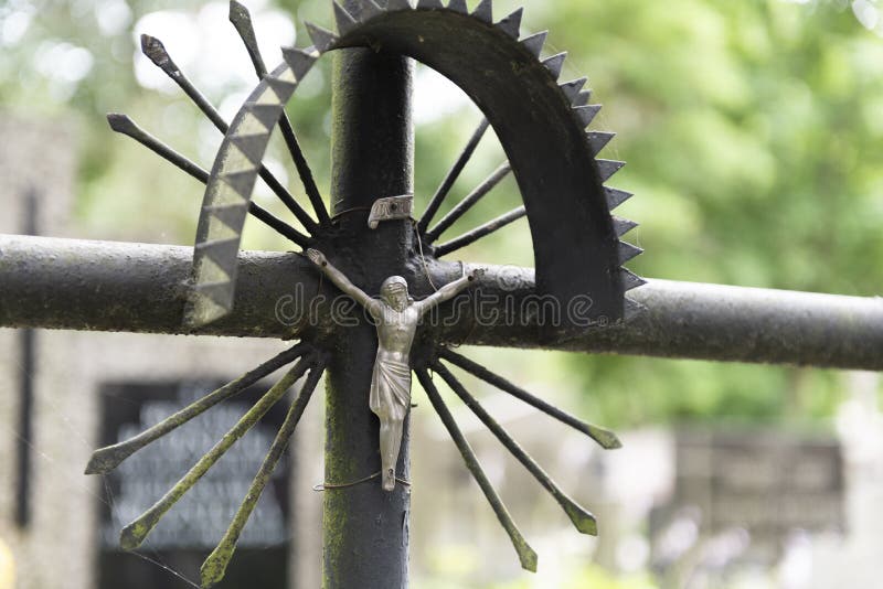 Traditional Old Polish Cemetery, Eastern Europe Cemetery Editorial ...