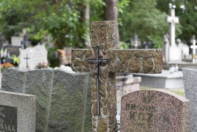 Traditional Old Polish Cemetery, Eastern Europe Cemetery Editorial ...