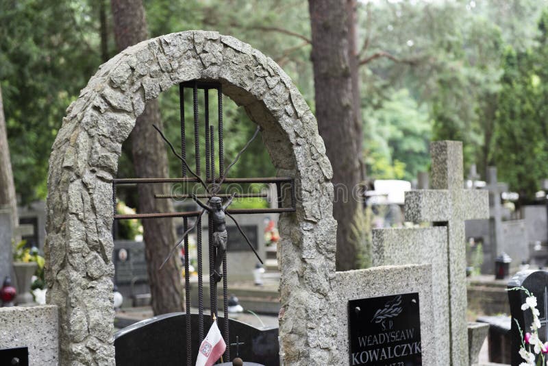 Traditional Old Polish Cemetery, Eastern Europe Cemetery Editorial ...