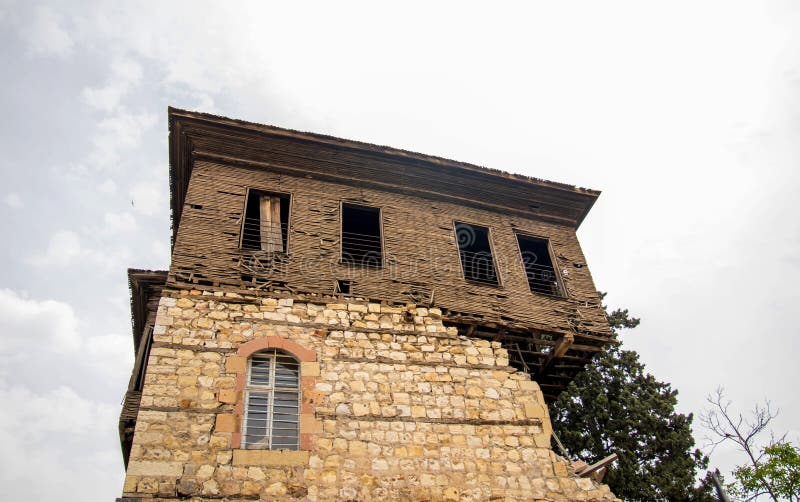 Traditional Old Stone House, Damaged and Collapsed Part of in ...