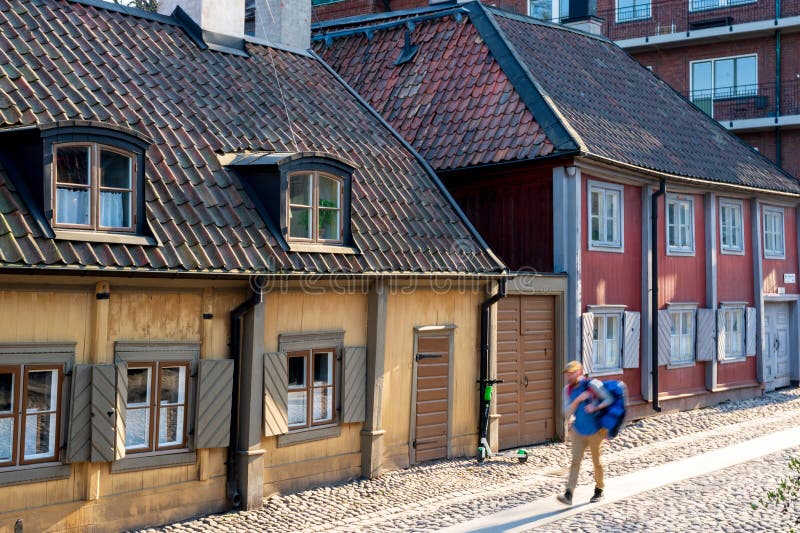 Stockholm. Traditional Old Swedish Houses in Sodermalm, Stockholm ...