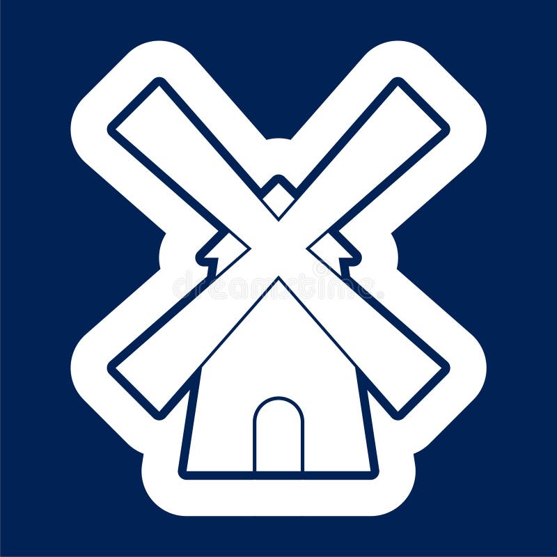 Traditional Old Windmill Icon Stock Vector - Illustration of history ...