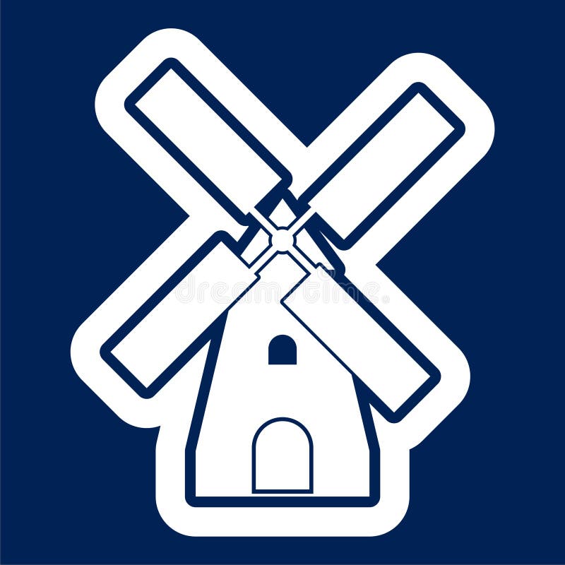 Traditional Old Windmill Icon Stock Vector - Illustration of history ...