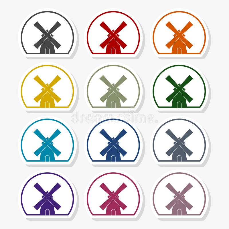 Traditional Old Windmill Icon Stock Vector - Illustration of history ...