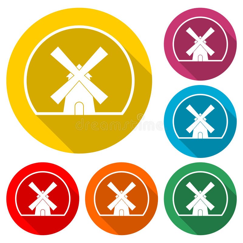 Traditional Old Windmill Icon Stock Vector - Illustration of history ...