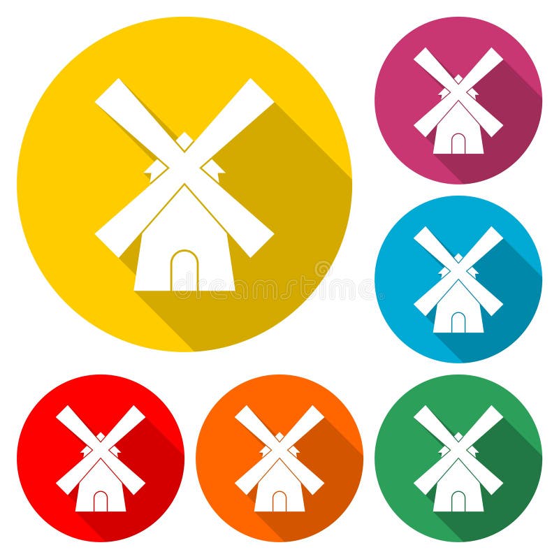 Traditional Old Windmill Icon Stock Vector - Illustration of history ...