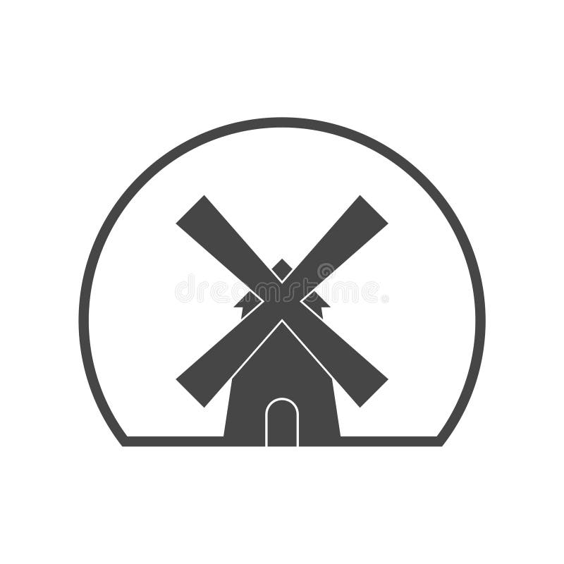 Traditional Old Windmill Icon Stock Vector - Illustration of ...