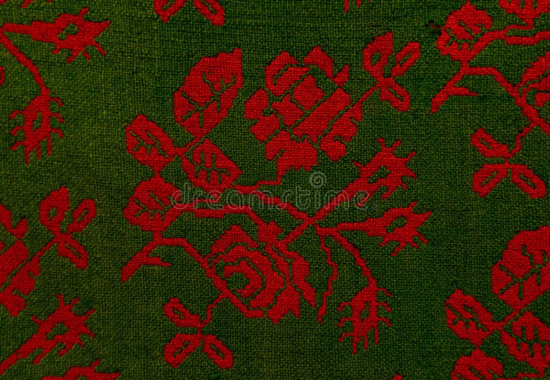 Traditional Wool Mat Texture with Floral Pattern Stock Photo - Image of ...