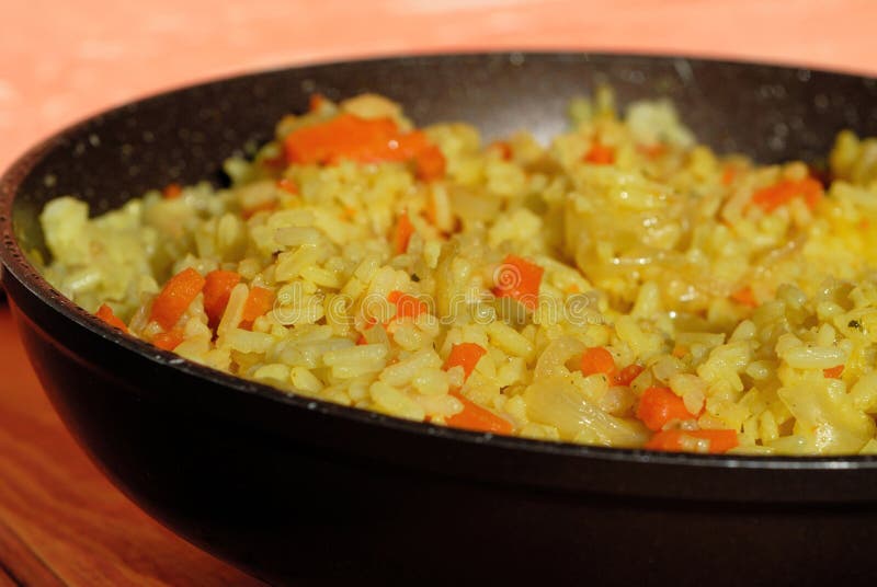 Traditional Oriental Pilaf Cooked in a Pan Stock Photo - Image of cook ...