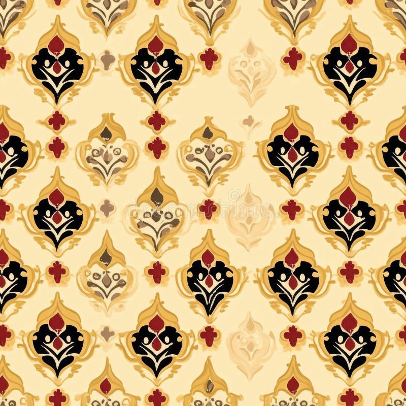 Traditional Ornate Pattern Background with Elegant Damask Accents Stock ...