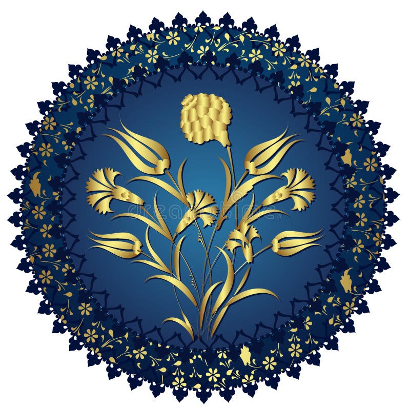 Traditional Ottoman Turkish Tulip Design Stock Vector - Illustration of ...