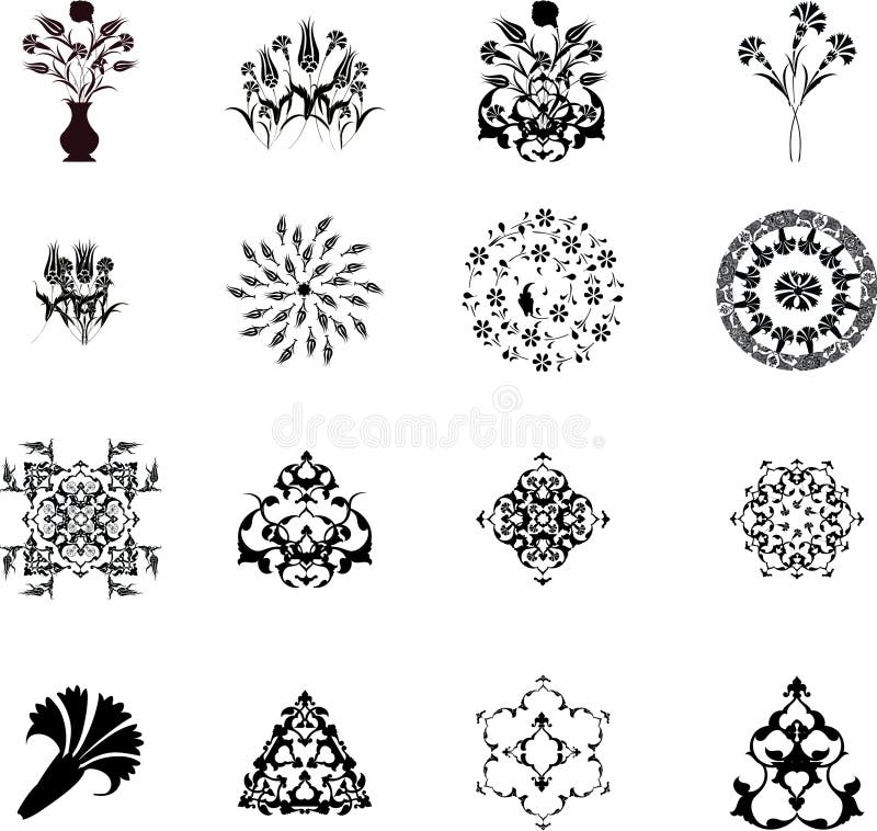 Traditional Ottoman Turkish Design Elements Stock Vector - Illustration ...