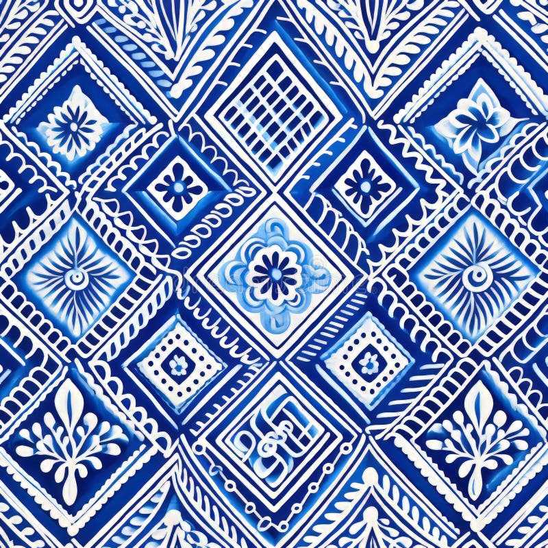 Vibrant Watercolor Art of Tonga in Blue and White - Detailed Painting ...