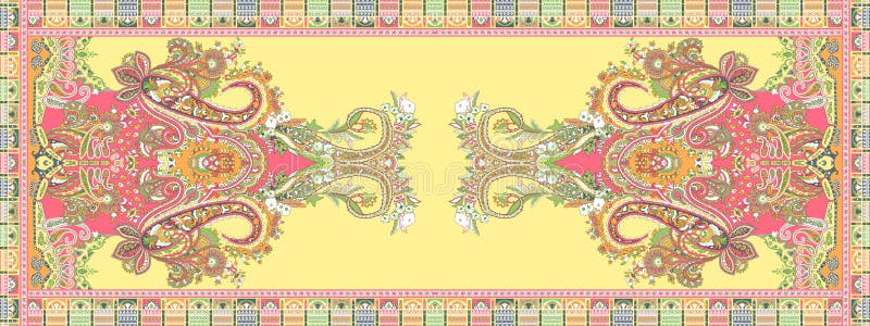 Traditional paisley design stock illustration. Illustration of abstract ...