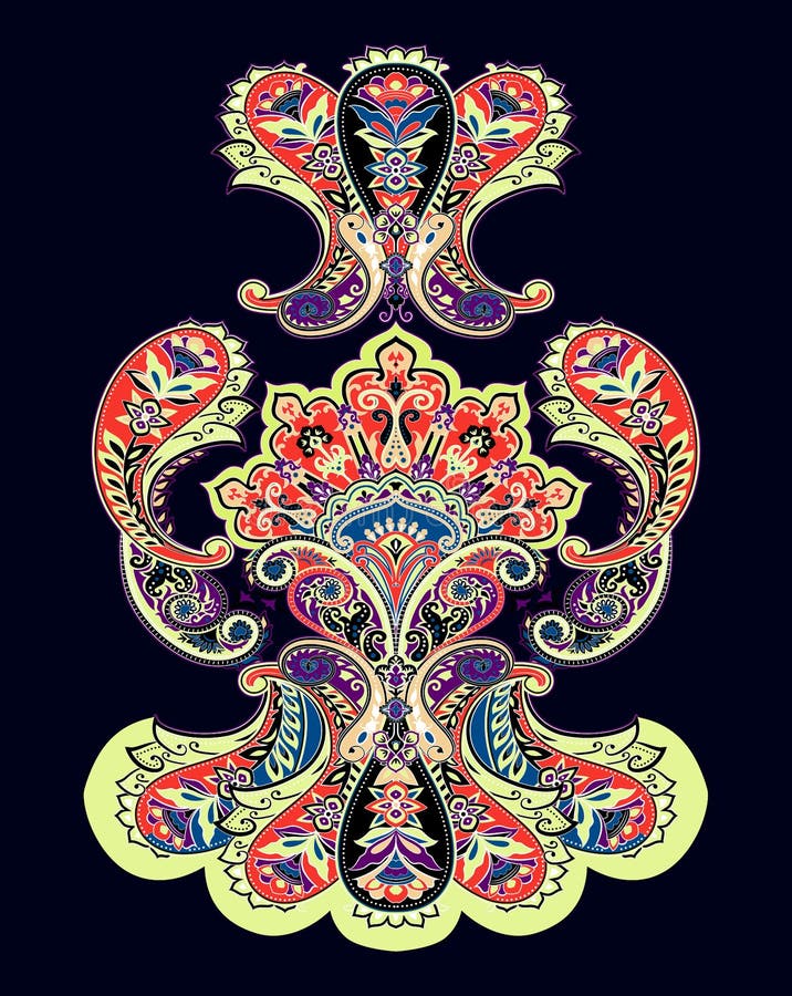 Traditional Paisley Pattern Stock Illustration - Illustration of carpet ...