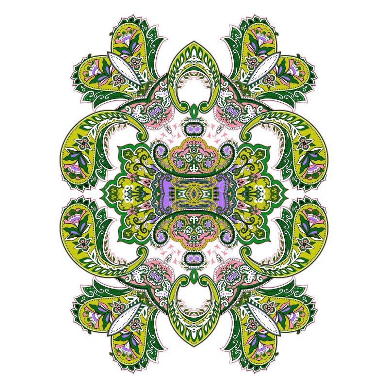 Traditional Paisley Pattern Stock Illustration - Illustration of luxury ...