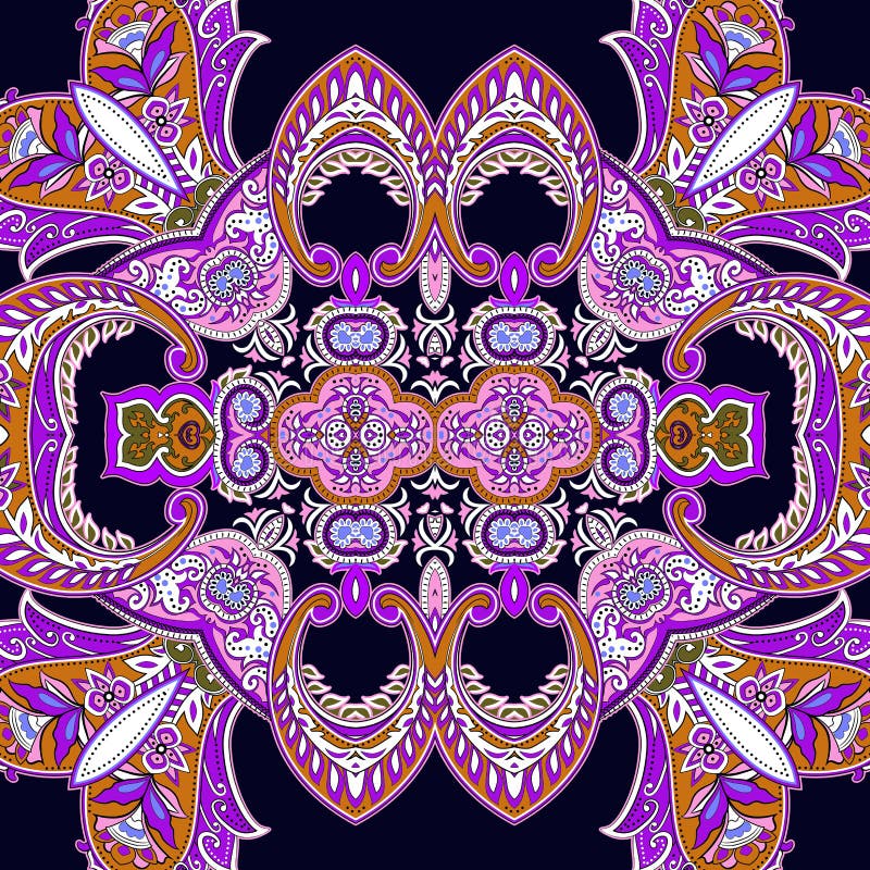 Traditional Paisley Pattern Stock Illustration - Illustration of ...