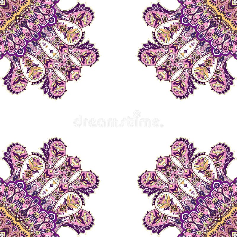 Traditional Paisley Pattern Stock Illustration - Illustration of ...