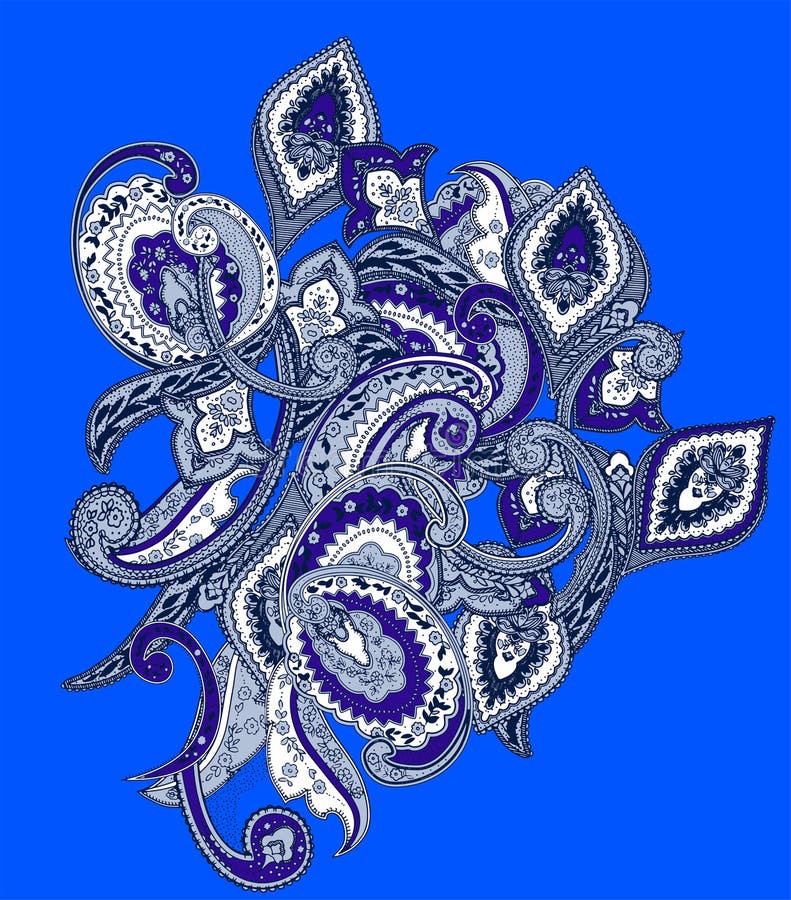 Traditional Paisley Motif Design Textile Design Stock Illustration ...