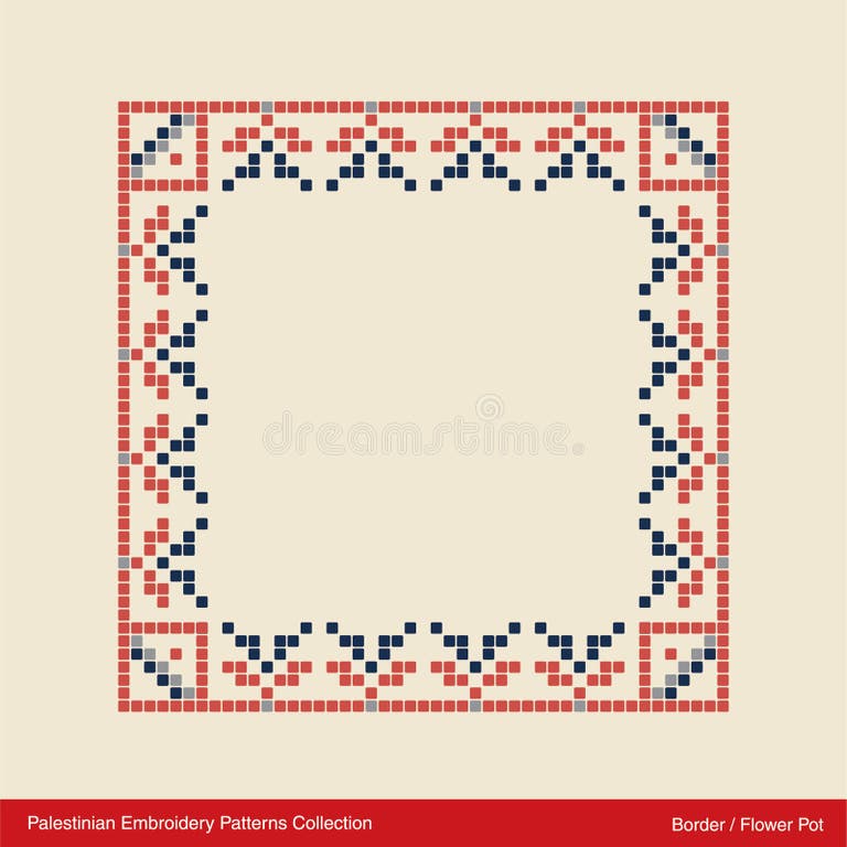 Traditional Palestinian Embroidery Border Patterns. Stock Vector ...