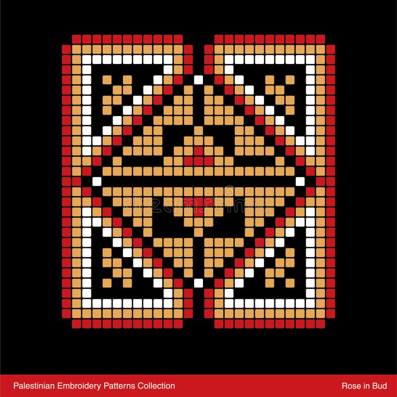 Traditional Palestinian Embroidery Motif Rose in Bud. Stock Vector ...
