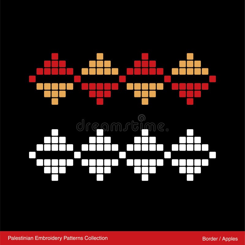 Traditional Palestinian Embroidery Pattern Feathers. Stock Vector ...