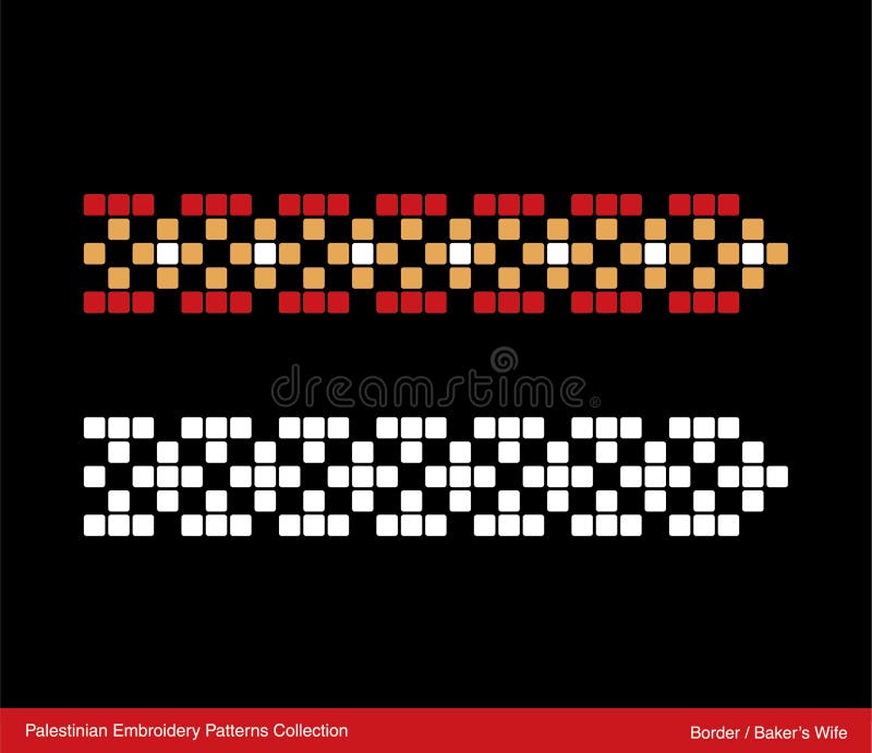 Traditional Palestinian Embroidery Pattern Border Bakerâ€™s Wife. Stock ...