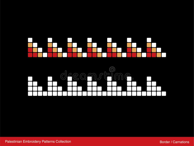 Traditional Palestinian Embroidery Pattern Border Carnations. Stock ...