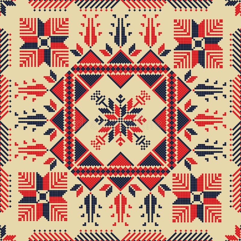Traditional Palestinian Embroidery Pattern 2 Stock Vector ...