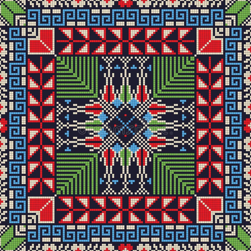 Traditional Palestinian Embroidery Border Patterns. Stock Vector ...