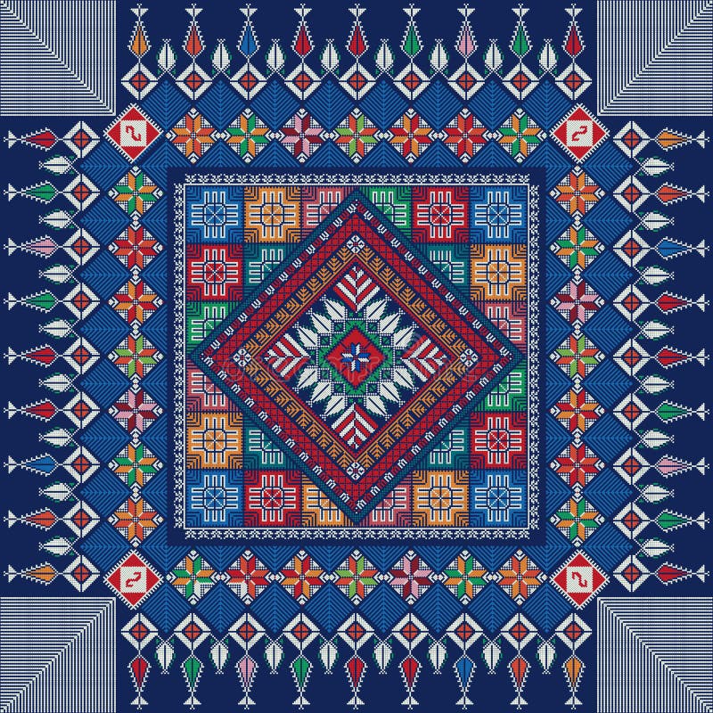 Traditional Palestinian Embroidery Pattern 24 Stock Vector ...