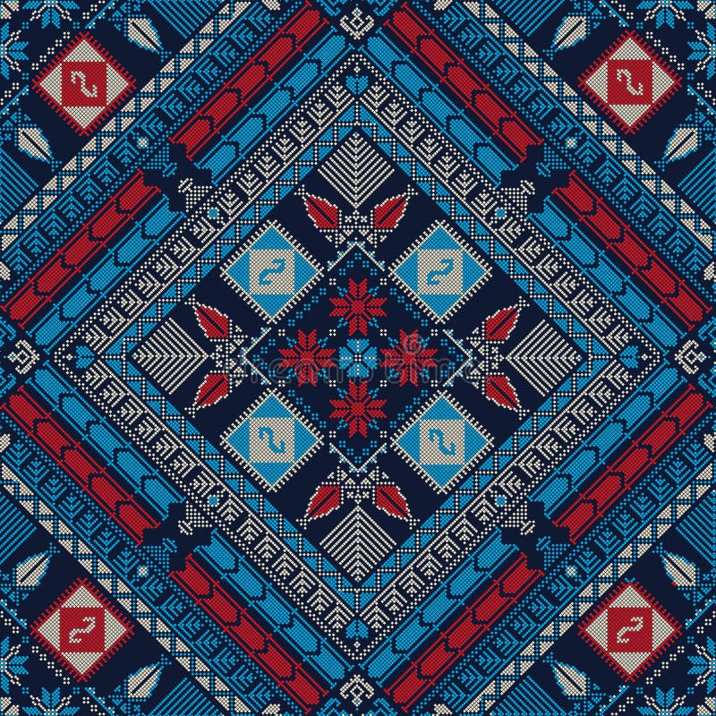 Traditional Palestinian Embroidery Pattern 6 Stock Vector ...